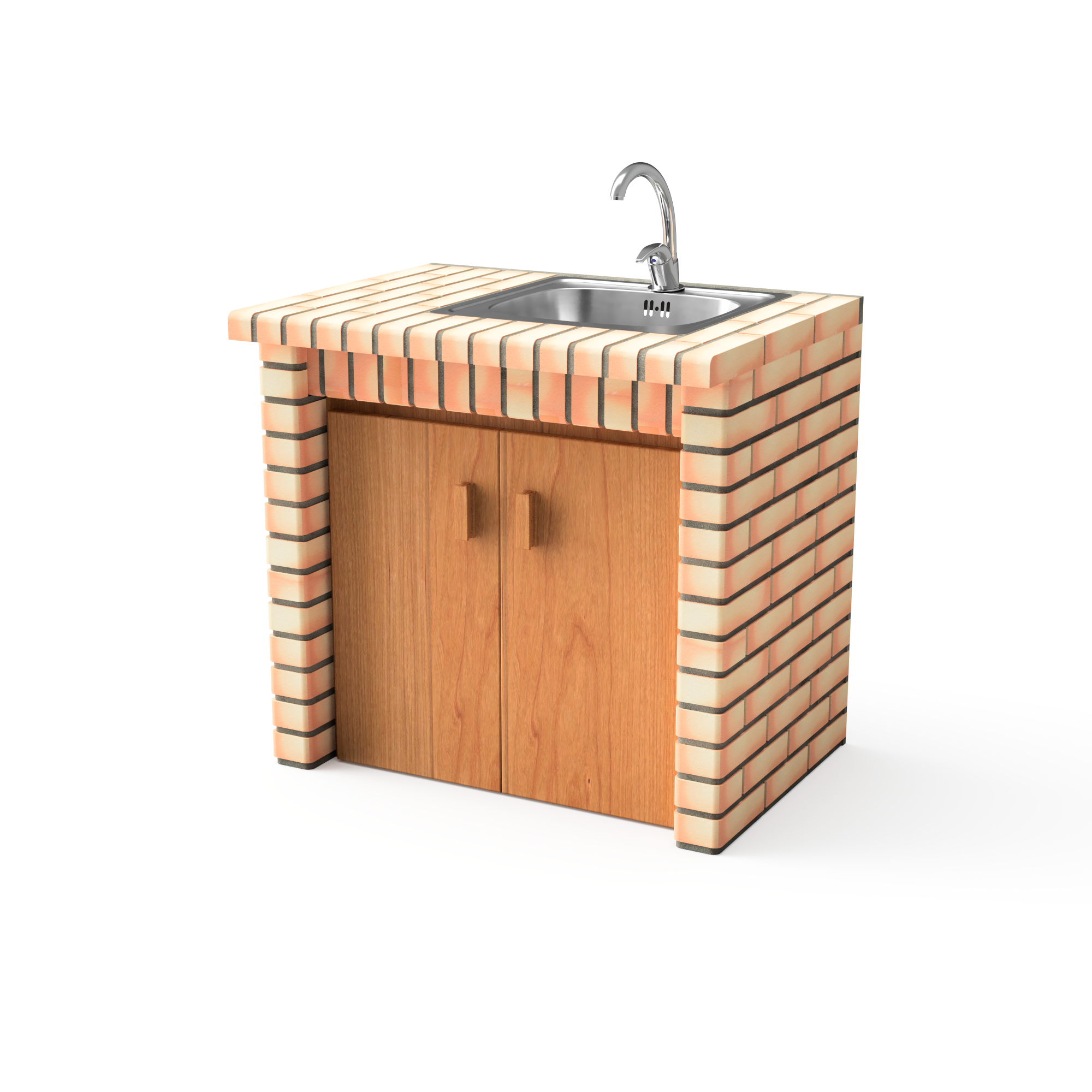 MODULE LUXOR side stand, sink & tap with Wood doors – Movelar